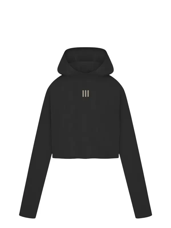 Adidas X Fear Of God Athletics Base Layer Crop Hoodie - Black
