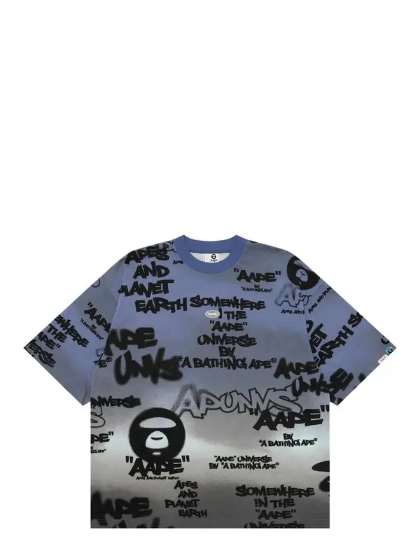 AAPE Graffiti Multi-logo Tee /purple - Grey