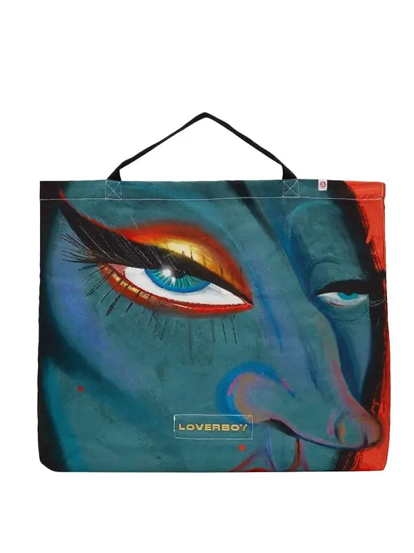 CHARLES JEFFREY Face Print Tote - Blue