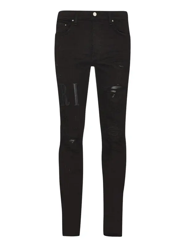 Amiri Leather Core Logo Jean - Black