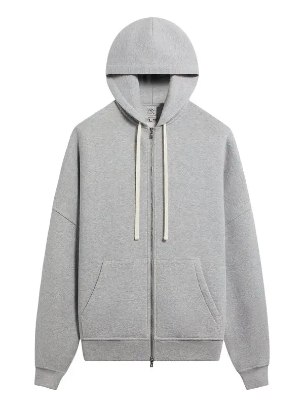 Kith Plush Fleece Hiroshi Zip Front Hoodie - Grey