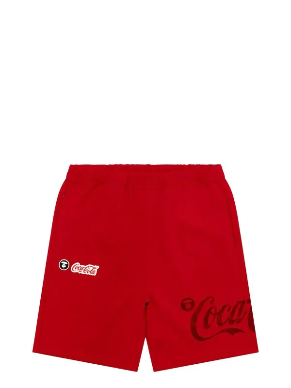 AAPE X Coca Cola Sweat Shorts - Red