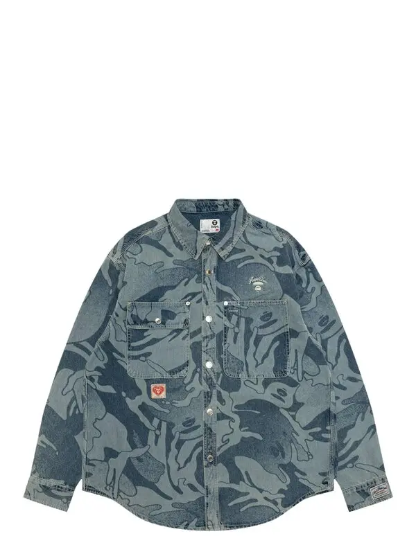 AAPE BY *A BATHING APE Camo Denim Shirt - Blue