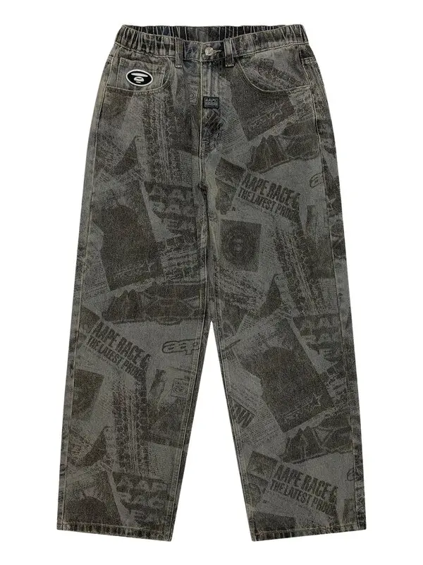 AAPE BY *A BATHING APE Moonface Printed Jeans - Blue