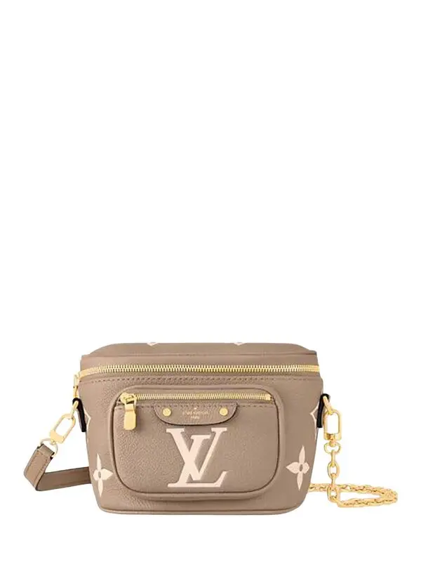 LOUIS VUITTON Monogram Embossed Empreinte Cowhide Leather Mini Bumbag - Tan