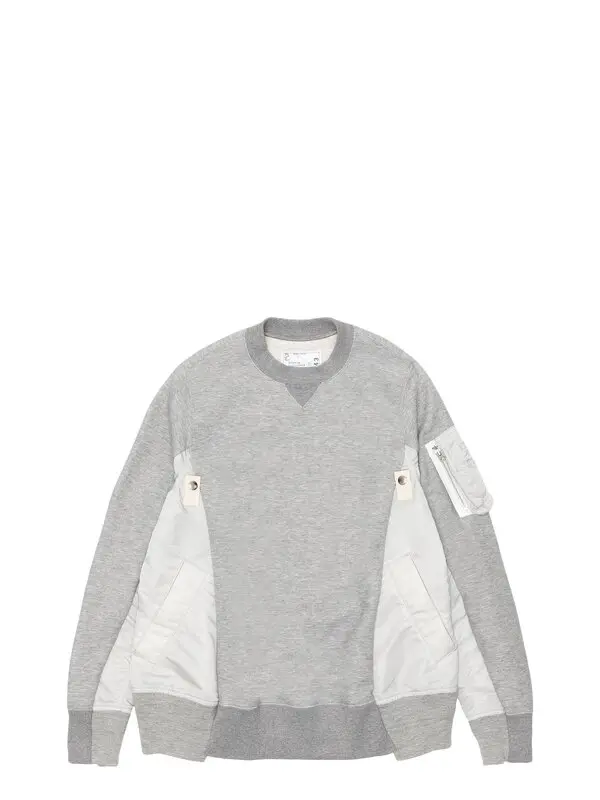 Sacai Sponge Sweat X Ma-1 Pullover - Grey