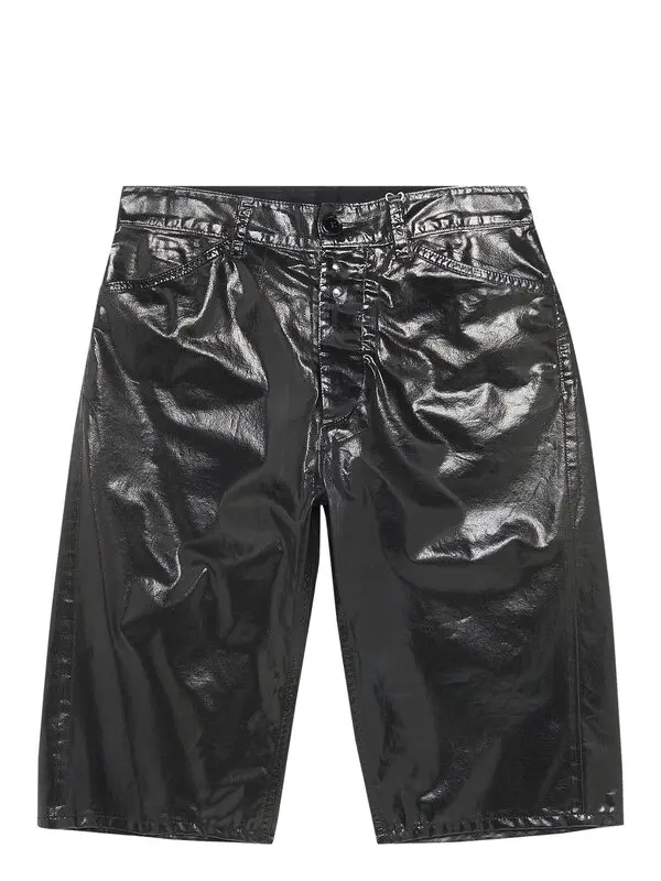 MAISON MARGIELA Waxed Cotton Shorts - Black