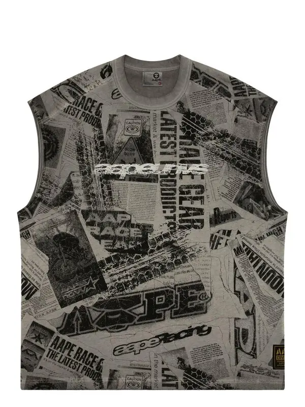 AAPE Unvs Unvs Printed Tank Top 'ivory/white - Cream