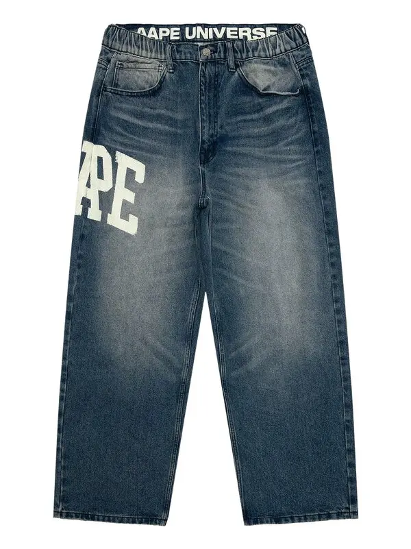 AAPE Sport Logo Jeans /yellow - Blue