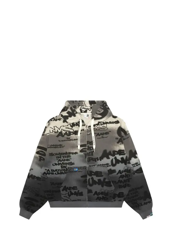 AAPE BY *A BATHING APE Unvs Graffiti Zip-up Hoodie - Grey