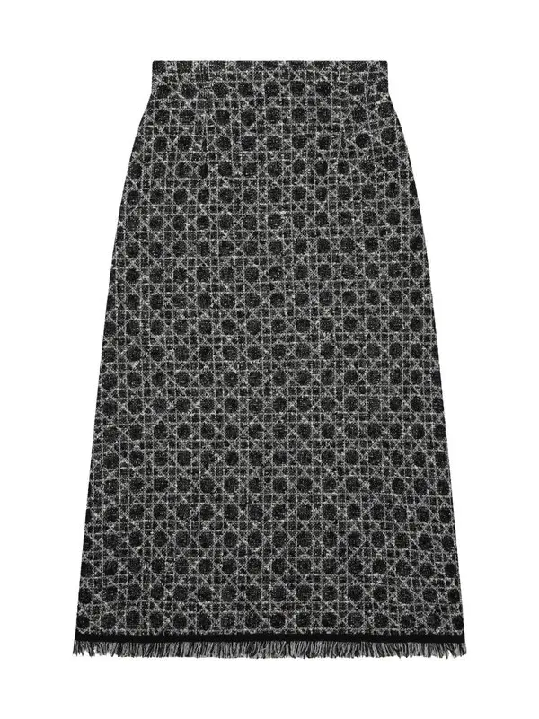Dior Macrocannage Midi Skirt - Black