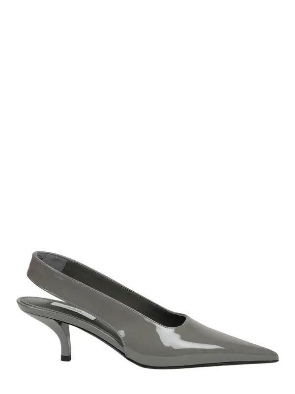 TOTEME Leather Slingback Pumps - Gray