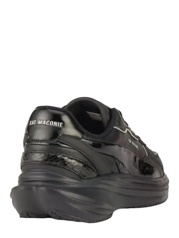 KAT MACONIE Aura Snakeskin-effect Panelled Sneakers - Black