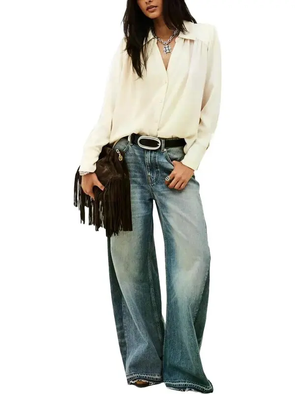 Ba&sh Wilna Gathered Long-sleeved Shirt - Neutrals