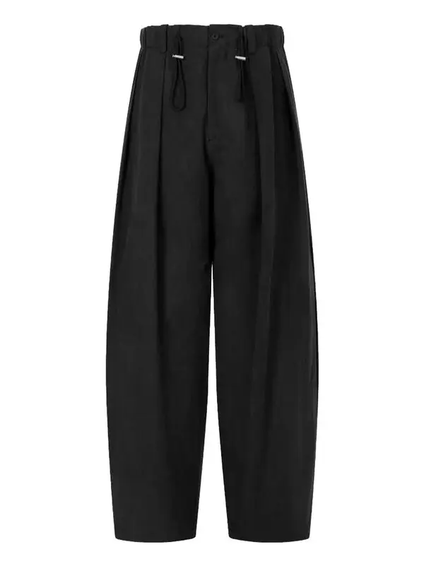 STUDIO TOMBOY Pleated Drawstring-waist Trousers - Black