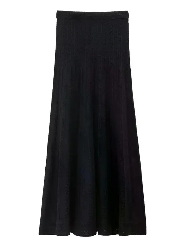 Ba&sh Pointelle-knit A-line Maxi Skirt - Black