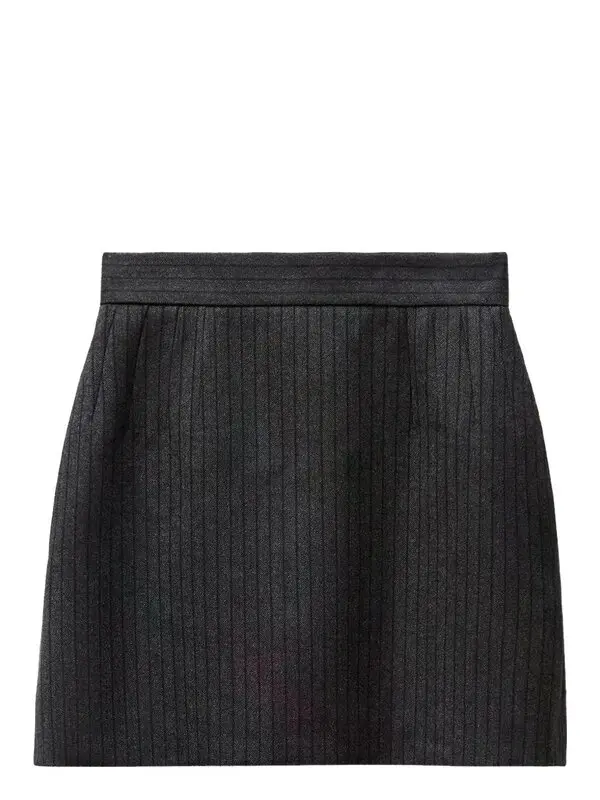 Versace Wool Twill Mini Skirt - Grey