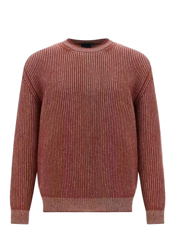 Paul & Shark Ribbed-knit Crew-neck Sweater - Red