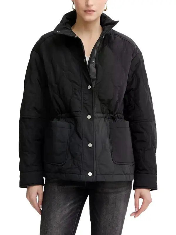 Guess Quilted Drawstring Jacket - Black