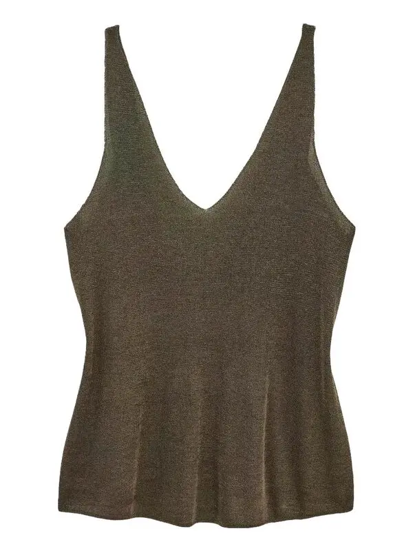 Ba&sh Zuani V-neck Knitted Tank Top - Green