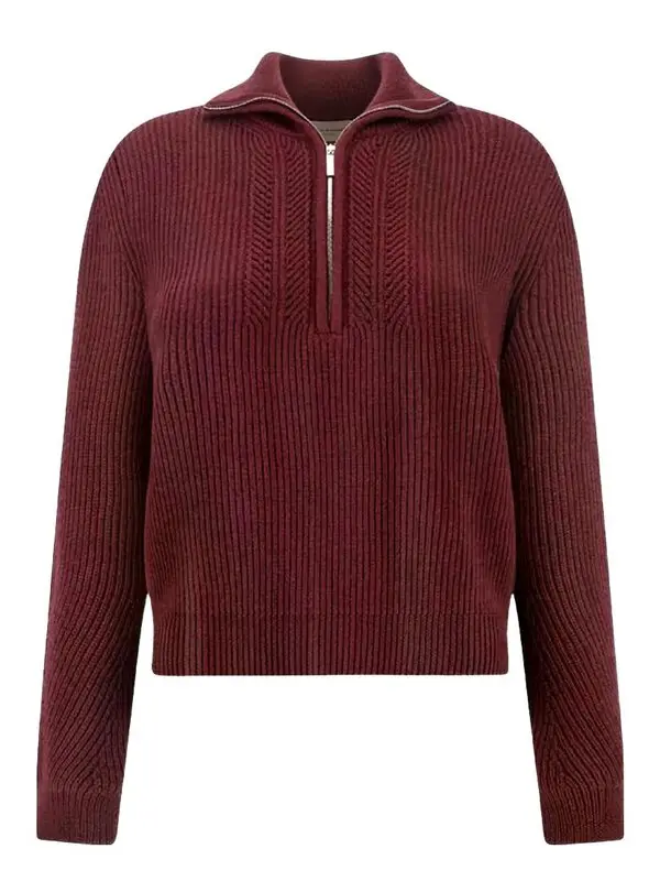 Paul & Shark Ribbed-knit Half-zip Sweater - Red