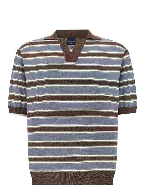 Paul & Shark Striped-knit Polo Shirt - Blue