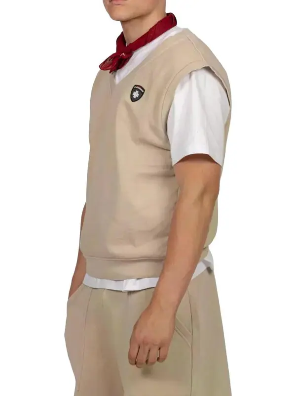 PODHIO Logo-patch V-neck Vest - Neutrals