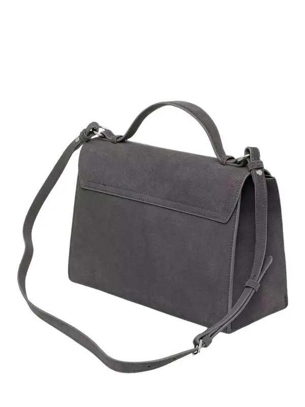 Patrizia Pepe Fly-logo Suede Tote Bag - Grey