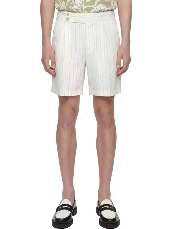 HED MAYNER Pinstriped Wool Shorts - Neutrals