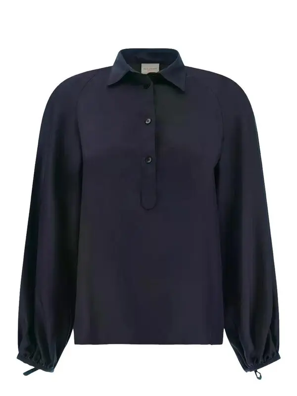 Paul & Shark Silk Balloon-sleeve Blouse - Blue
