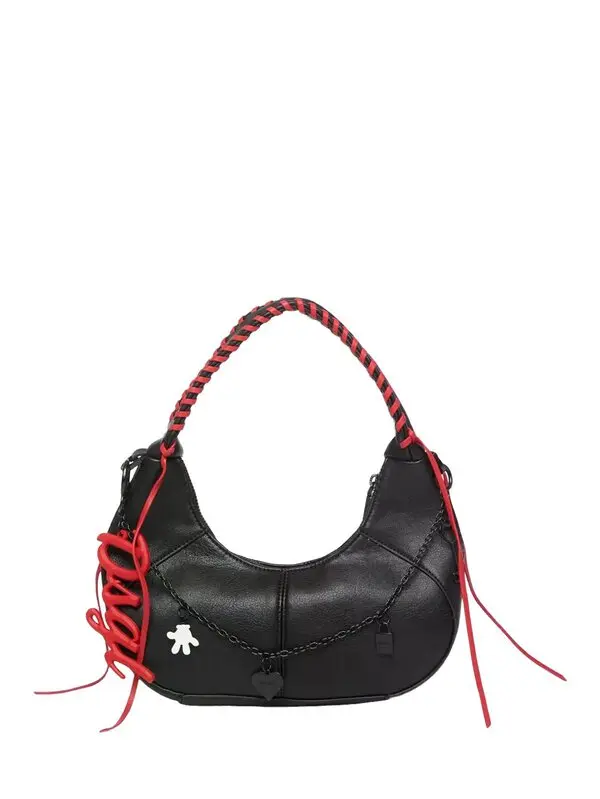 Desigual Disney Mickey Medium Embossed Charm-detail Tote Bag - Black