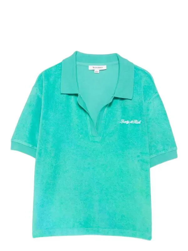 SPORTY & RICH April Logo-embroidered T-shirt - Green