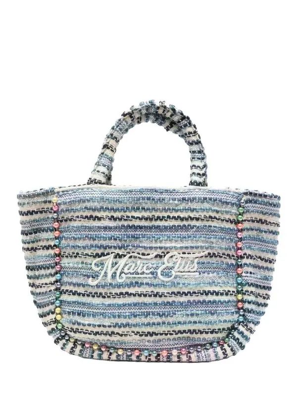 MARC ELLIS Bead-embellished Logo-embroidered Tote Bag - Blue