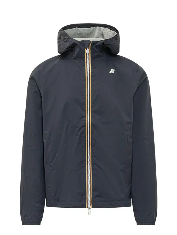 K-WAY Stretch Jacket With Hood And Zip - Blue Depth