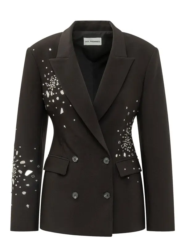 DES_PHEMMES Double-breasted Blazer - Black