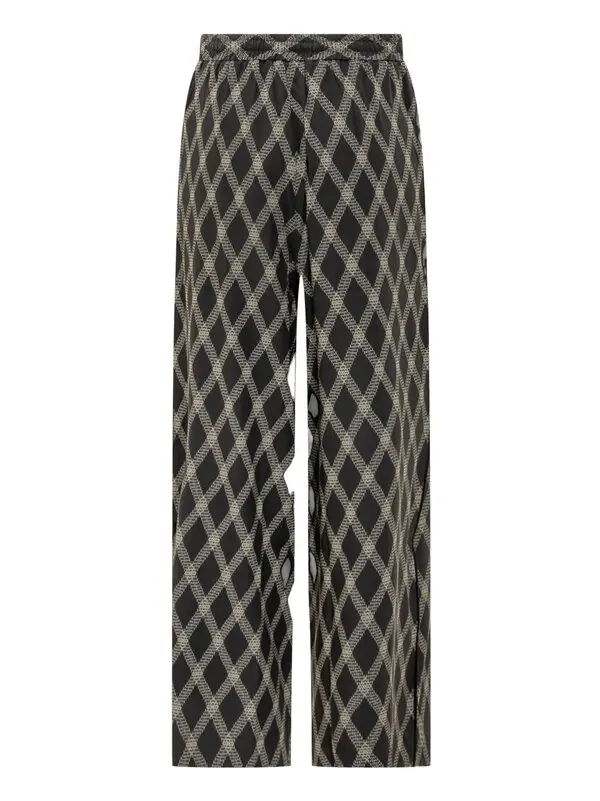 PIERRE-LOUIS MASCIA Diamond Pattern Silk Trousers - Nero