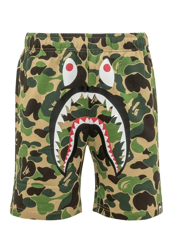 A BATHING APE Mini Camo Sweat Shorts - Green