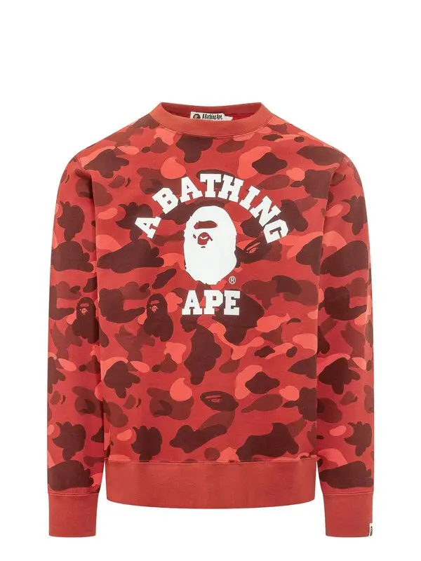 A BATHING APE Camouflage Graphic Sweatshirt - Red