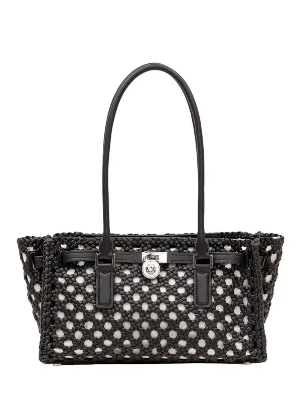 Michael Kors Intrecciata Design Tote Handbag - Black