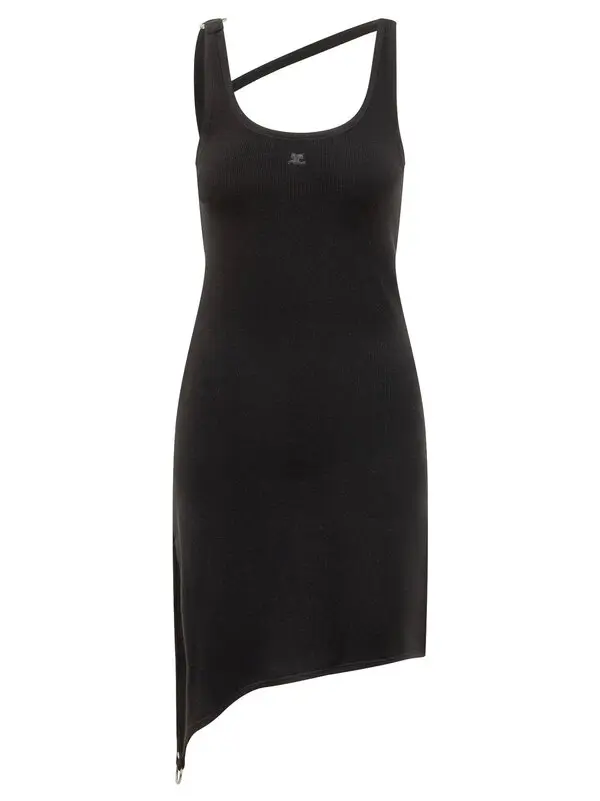 COURREGES Asymmetrical Mini Suit Dress - Black
