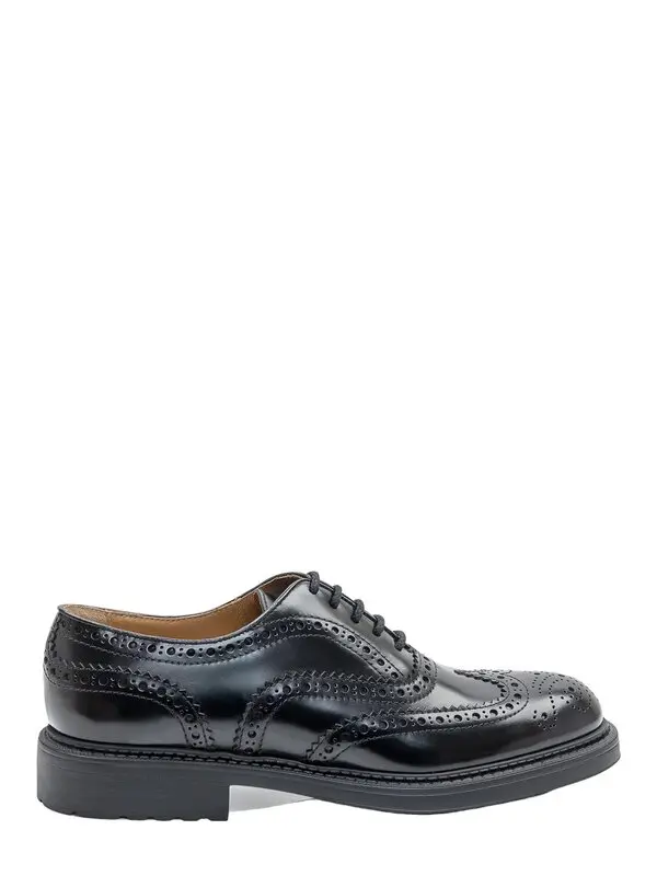 DOUCAL'S Classic Leather Brogue Lace-ups - Nero