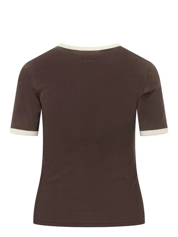 COURREGES Cut-out Contrast T-shirt - Chocolate