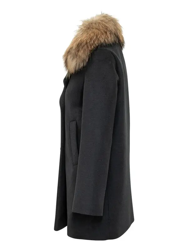 AVA ADORE Double-breasted Overcoat With Voluminous Neck - Blu