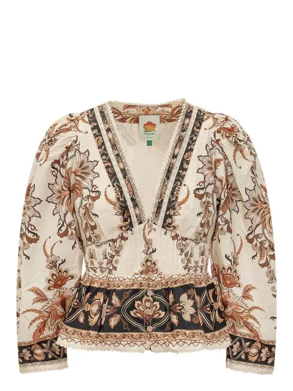 Farm Rio Majestic Mini Blouse - Sand
