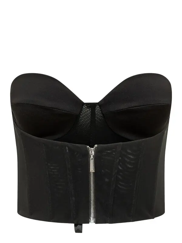 ACTUALEE Structured Bustier Top - Nero