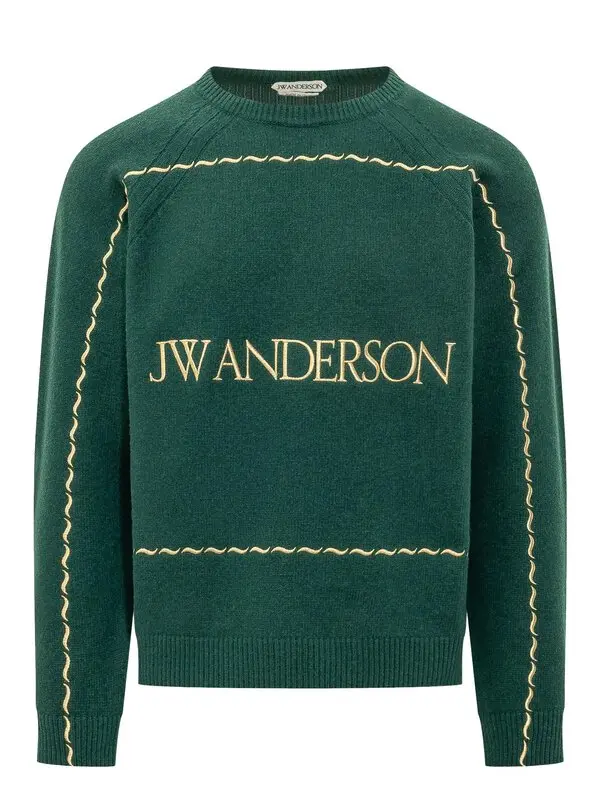 JW Anderson J. W. Anderson Logo Knitted Jumper - Pine