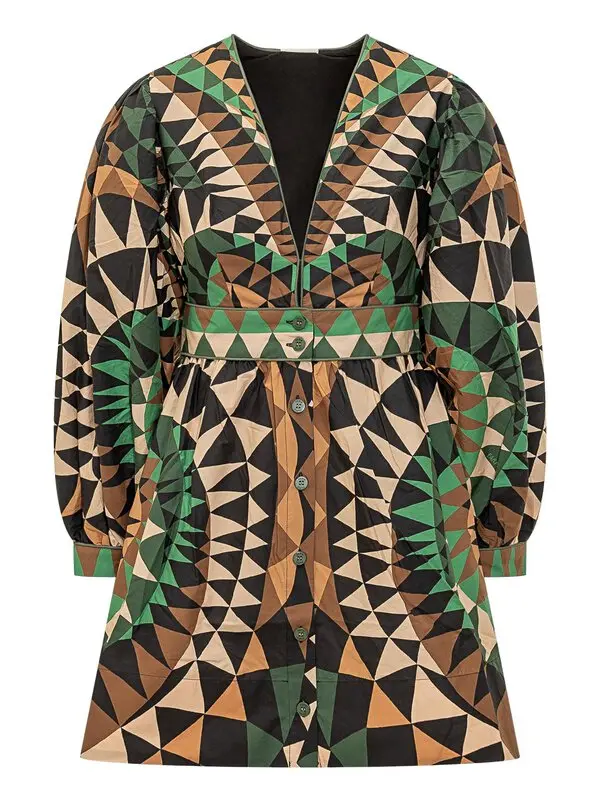 Farm Rio Printed Mini Suit Dress - Green