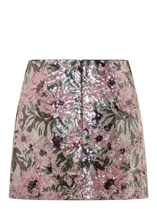 SELF-PORTRAIT Mini Skirt With Floral Embroidery - Multi