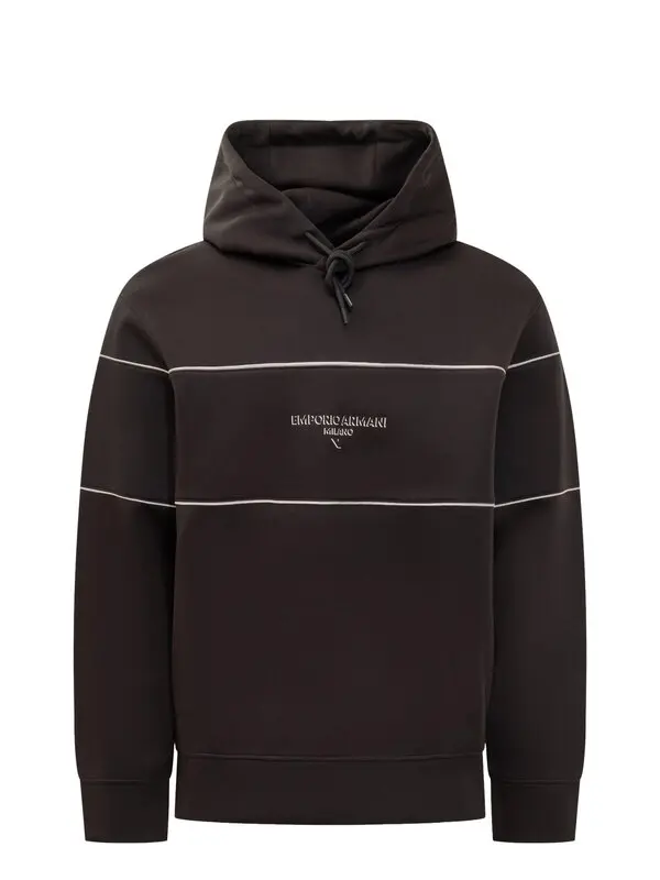 Emporio Armani Hooded Sweatshirt With Logo - Nero