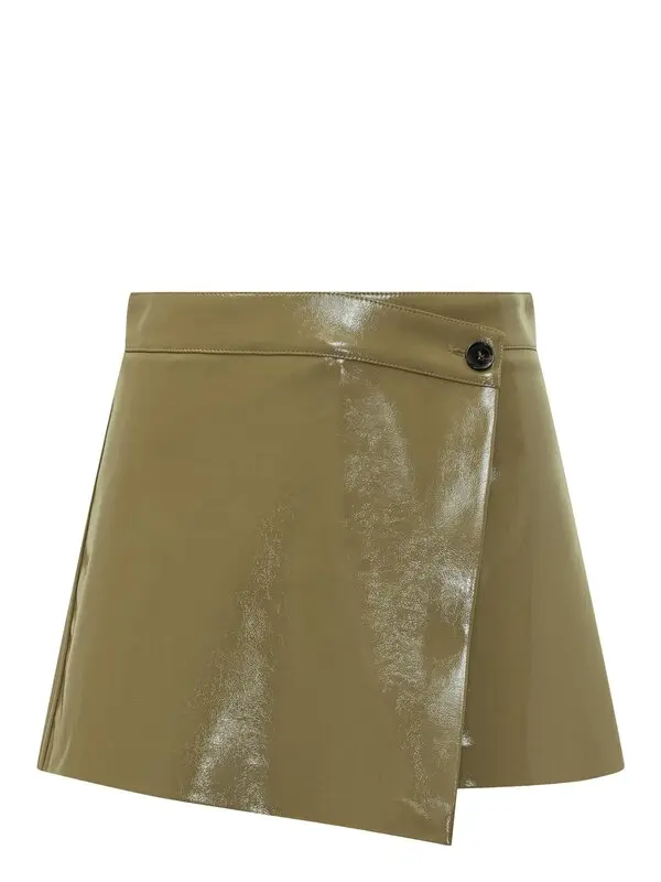 MSGM Coated Bermuda Shorts - Olive